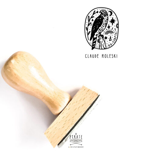 Tampon ex-libris Aigle personnalisé, ex-libris folk, original